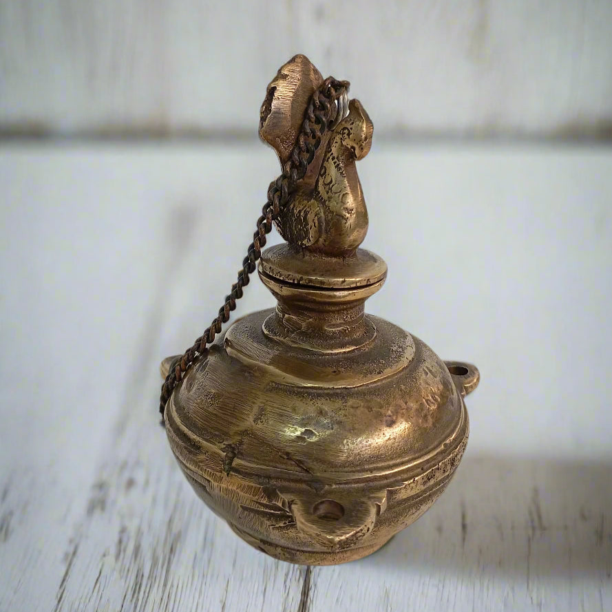 Peacock Inkwell, Brass Inkpot, Antique Indian Inkwell with Peacock ...