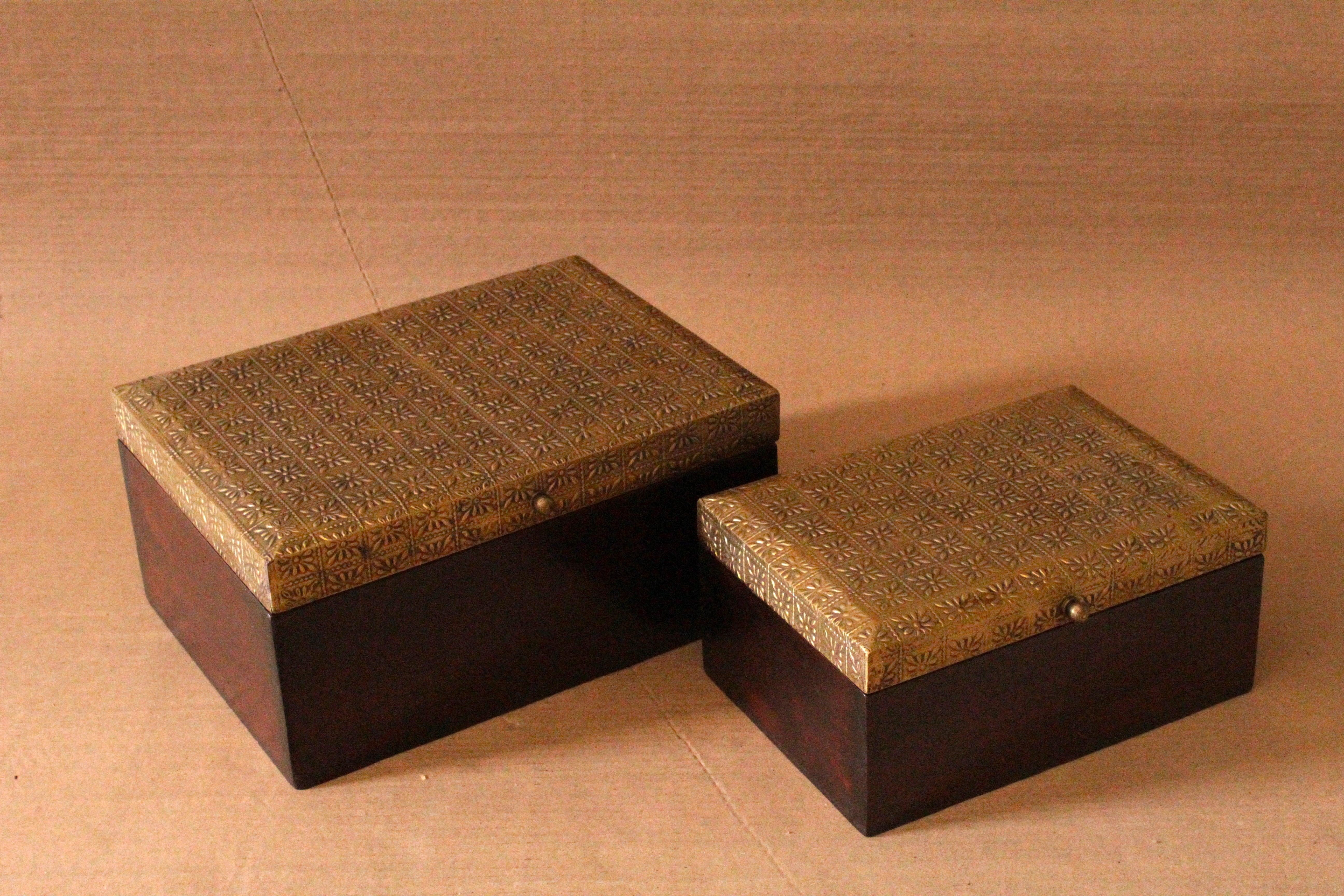 Handcrafted Wooden Box Set with Brass Fittings: Elegance and ...